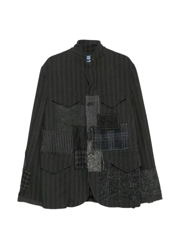 Junya Watanabe Patchwork Pinstripe Jacket - Grey