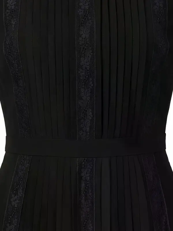 Valentino Garavani Lace-panelled Pleated Mini Dress