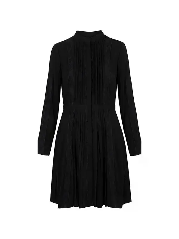 Valentino Garavani Lace-panelled Pleated Mini Dress - Black