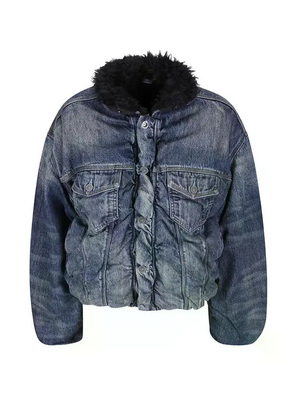 DIESEL® Faux-fur Trim Padded Denim Jacket