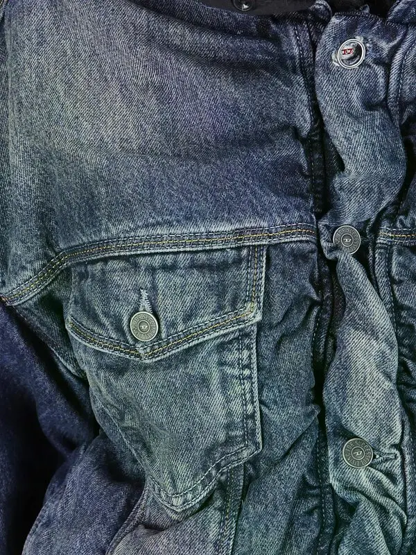 DIESEL® Faux-fur Trim Padded Denim Jacket