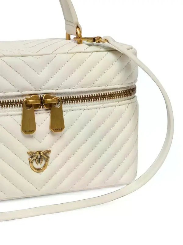 Pinko Small Beauty Case With Shoulder Strap Chevron-nappa