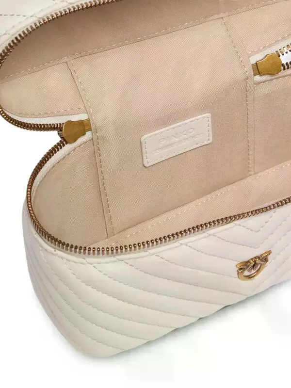 Pinko Small Beauty Case With Shoulder Strap Chevron-nappa