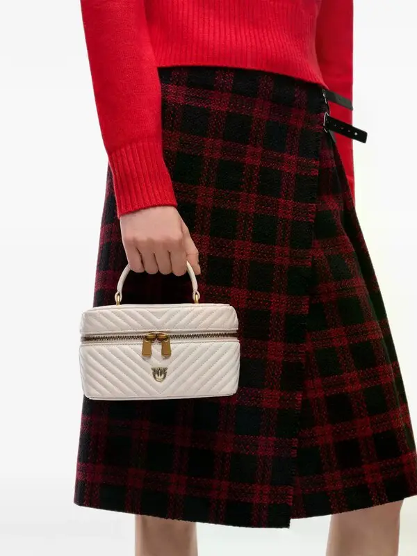 Pinko Small Beauty Case With Shoulder Strap Chevron-nappa