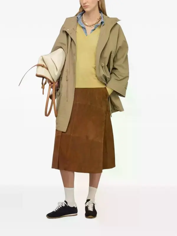 SEMICOUTURE Laurencia Panelled Suede Midi Skirt