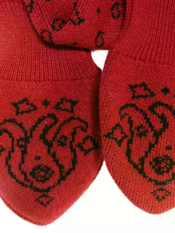 Guest In Residence Paisley-pattern Knitted Scarf