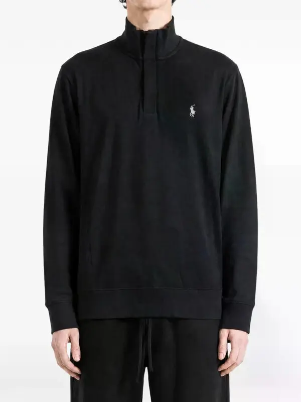 Polo Ralph Lauren Logo-embroidered Quarter-zip Sweater - Black