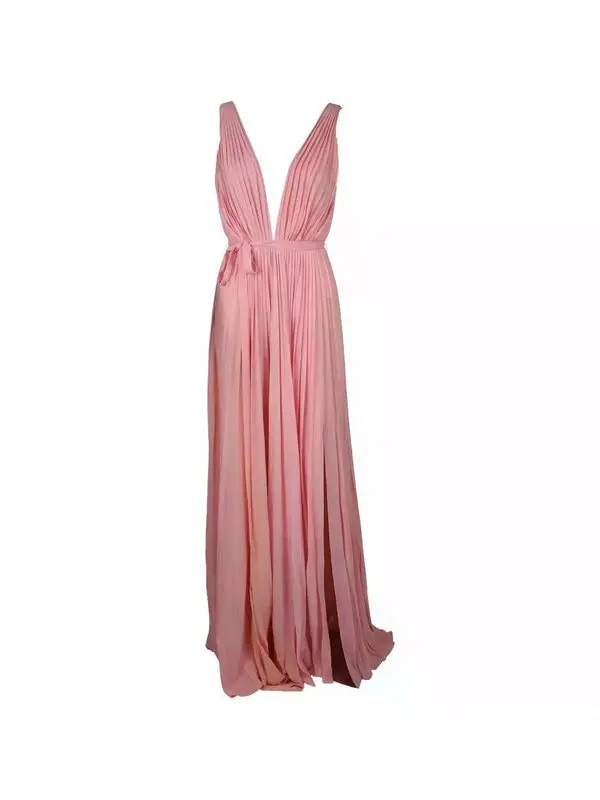 Valentino Garavani Pleated Belted Dress - Pink