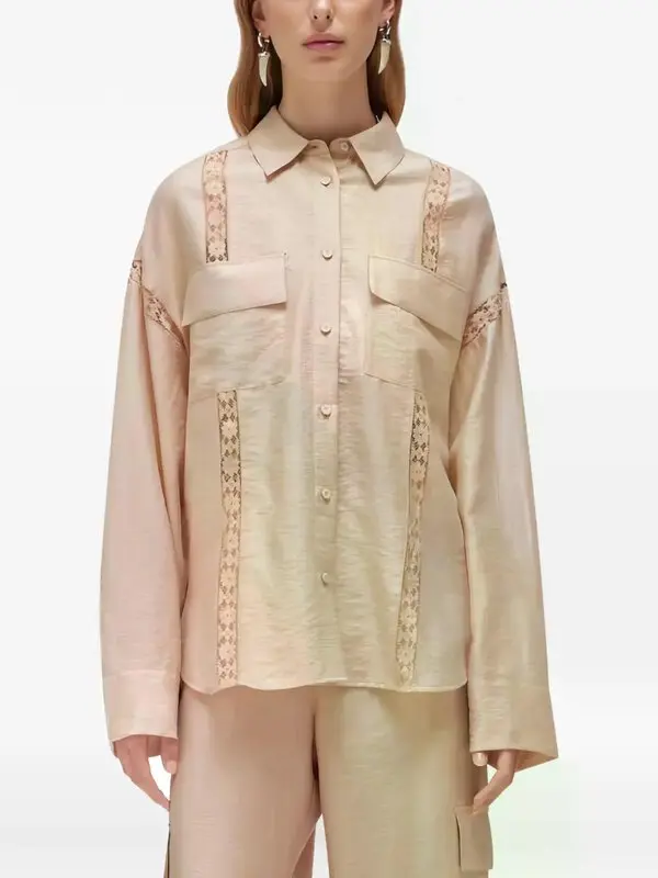 BLUGIRL Lace-trim Flap-pocket Shirt