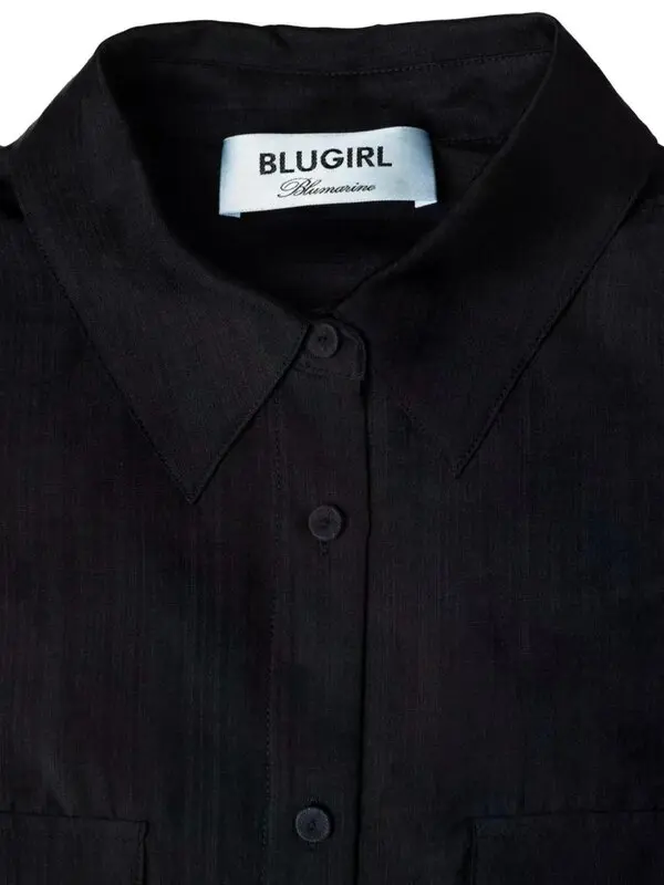 BLUGIRL Lace-trim Flap-pocket Shirt