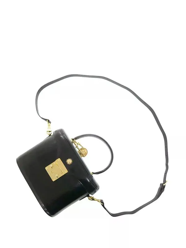 Versace 1990-1995 Leather Sun Medallion Vanity Bag Satchel
