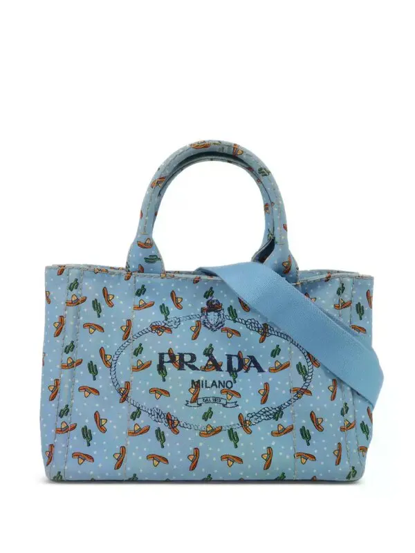 Prada Canapa Printed Tote Bag