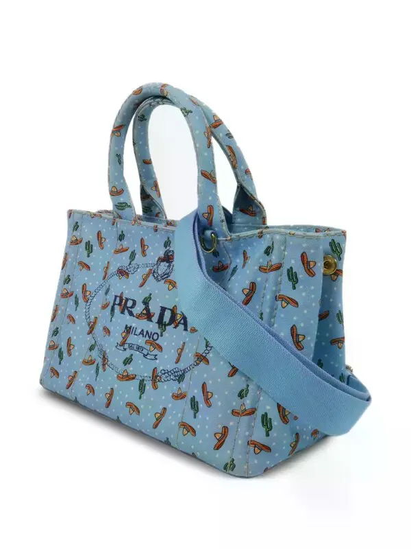 Prada Canapa Printed Tote Bag