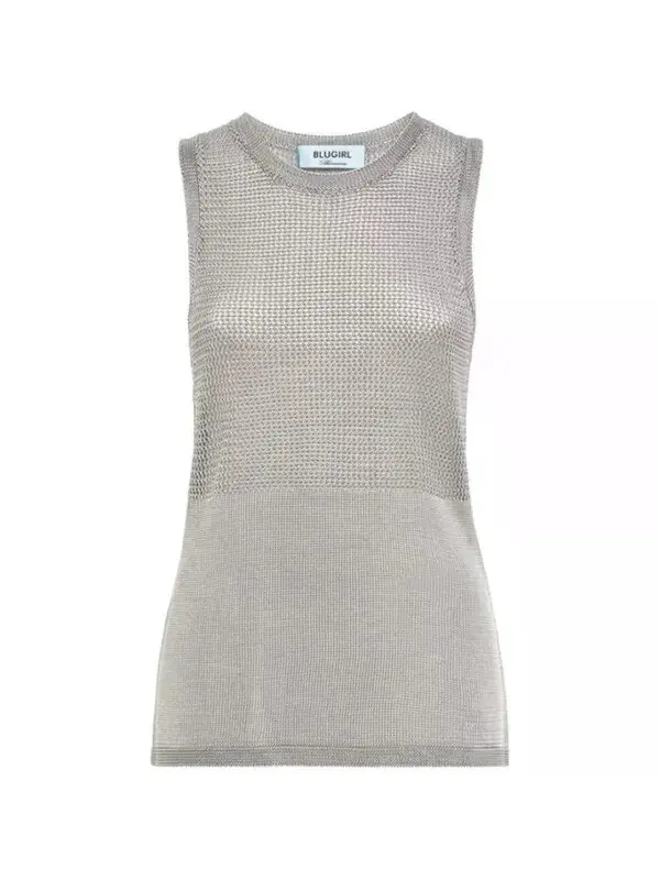 BLUGIRL Perforated Knit Top - Grey
