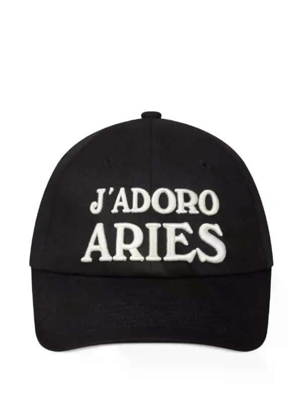 Aries J'adoro Logo-embroidered Cap - Black
