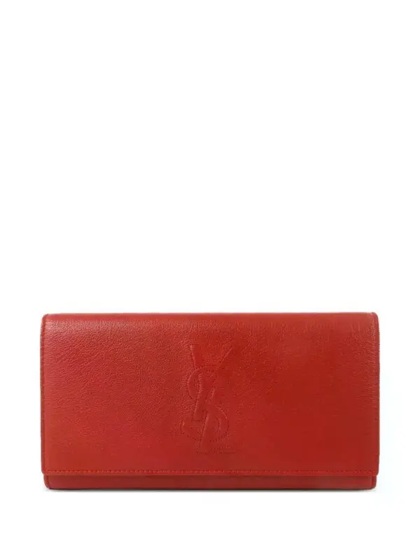 Saint Laurent Leather Long Wallet - Red