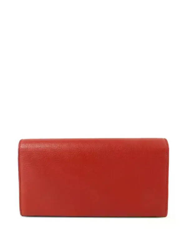 Saint Laurent Leather Long Wallet - Red