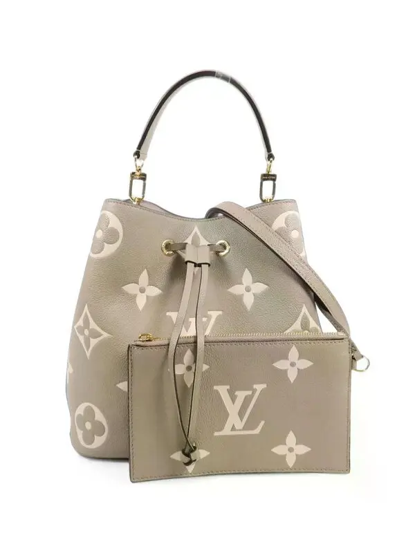 LOUIS VUITTON Mm Néonoé Monogram Empreinte Bucket Bag - Grey