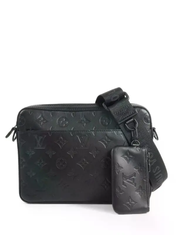 LOUIS VUITTON Trio Messenger Monogram Shadow Messenger Bag - Black