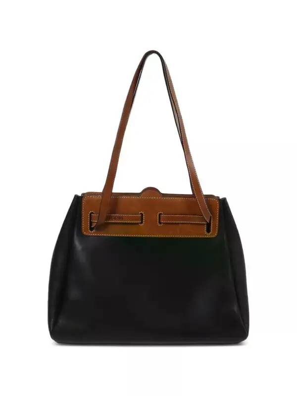 Loewe Lazo Leather Tote Bag - Black