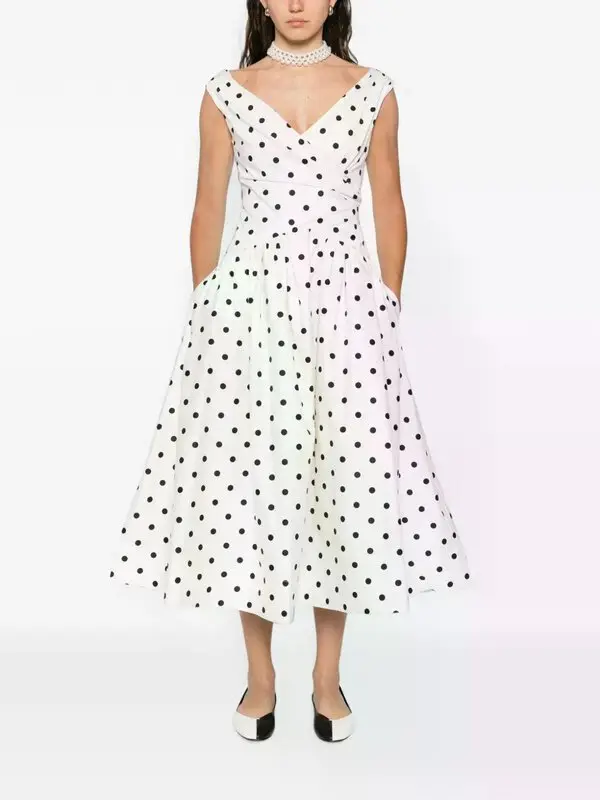 SELF-PORTRAIT Polka Dot Midi Dress