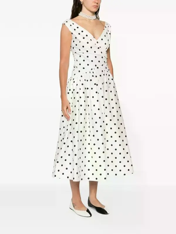 SELF-PORTRAIT Polka Dot Midi Dress
