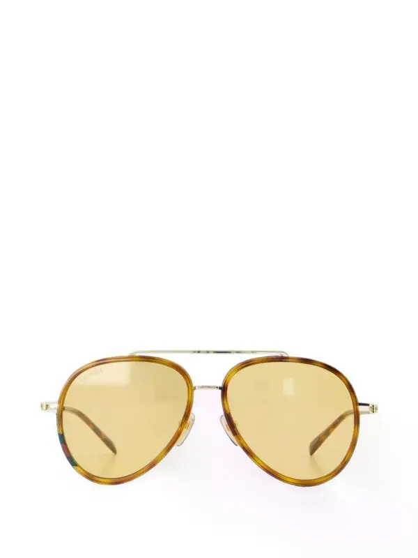 Gucci Tortoiseshell-effect Pilot-frame Sunglasses