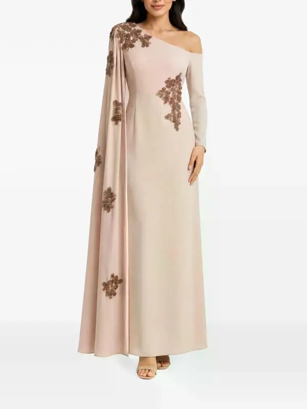 LOODYANA Maxi Embellished Asymmetric-neck Dress