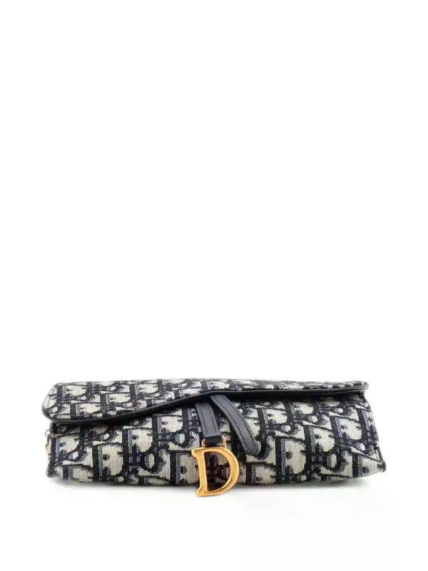 Dior Saddle Chain Wallet Oblique Canvas Crossbody Bag