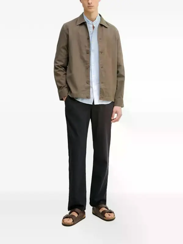 Marc O'polo Band-collar Long-sleeve Shirt - Blue