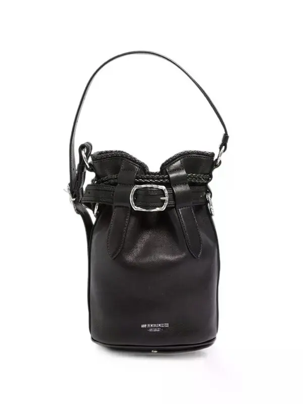 ANN DEMEULEMEESTER Braided-trim Leather Bucket Bag - Black