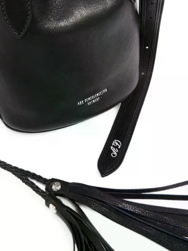 ANN DEMEULEMEESTER Braided-trim Leather Bucket Bag