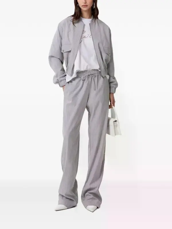 GAELLE PARIS Logo-embroidered Zipped Bomber Jacket