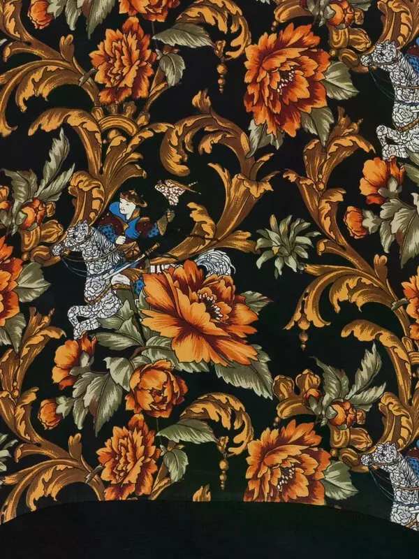 FERRAGAMO 1980s Floral-print Silk Sweater