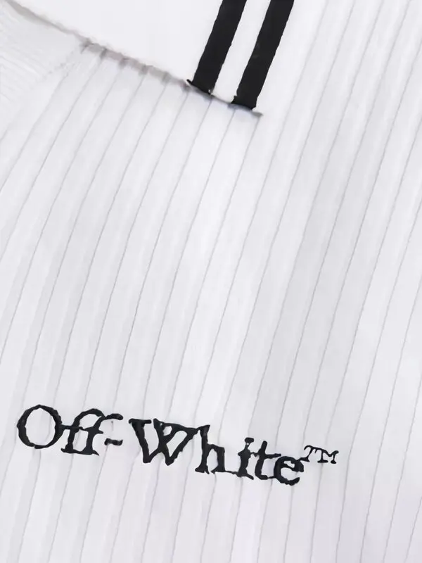 Off-White Logo-embroidered Ribbed-knit Top