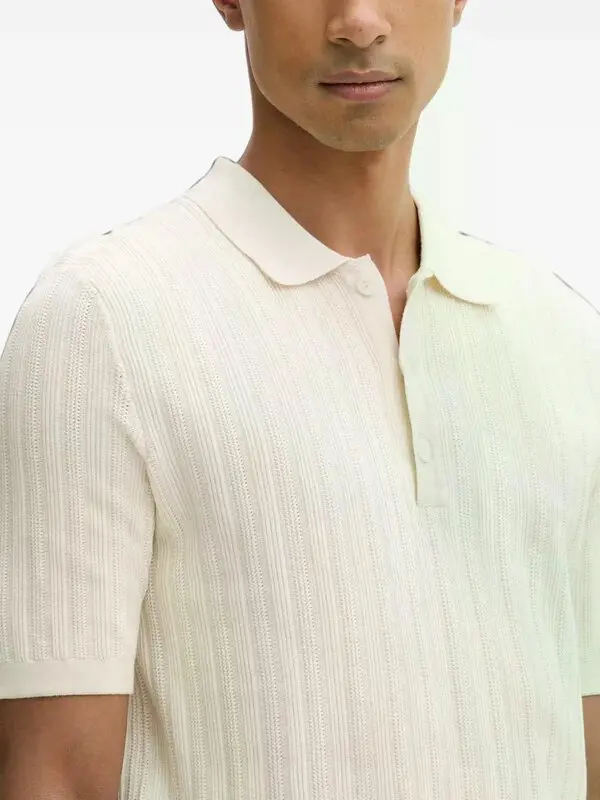 Marc O'polo Ribbed-knit Short-sleeve Polo Shirt
