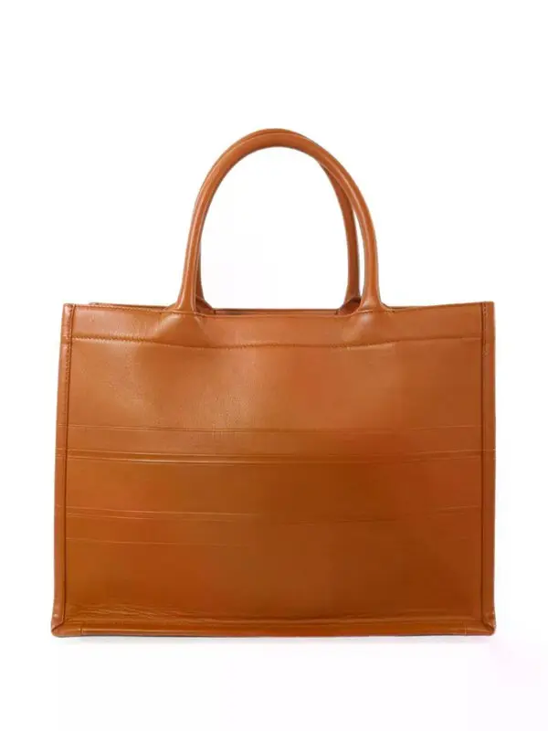 Dior Small Book Tote Embossed-logo Tote Bag - Brown