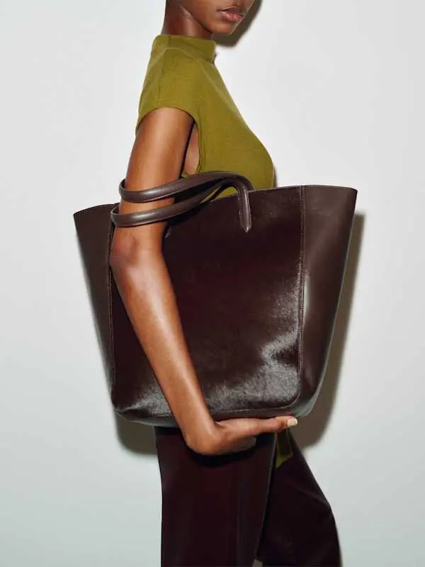 REFORMATION Paloma North South Tote - Brown