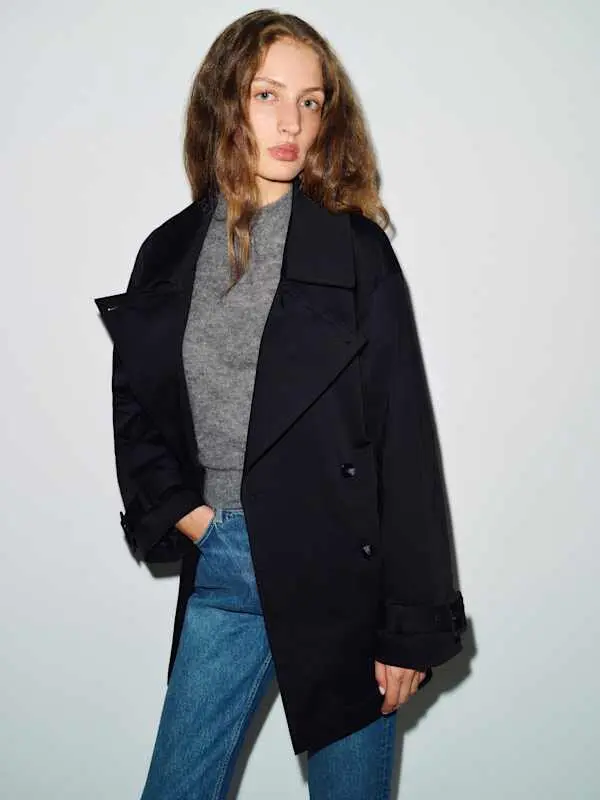 REFORMATION Spencer Trench Coat - Black