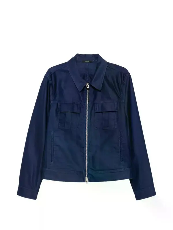 TOM FORD Zip-up Pocket-detail Jacket - Blue