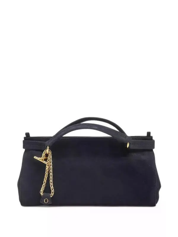 Orciani Small Virgo Chain-detail Suede Tote Bag - Blue