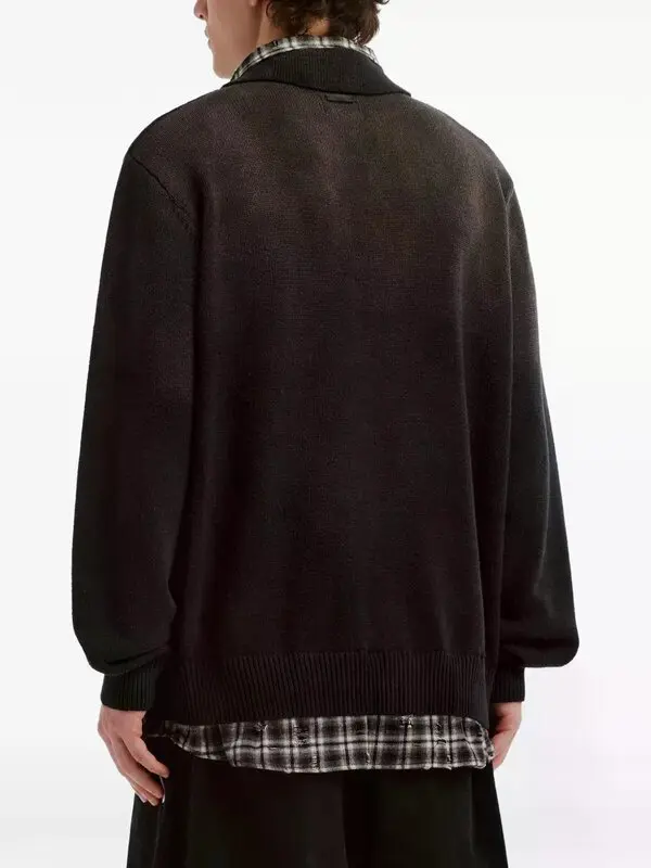 Izzue Layered-effect Polo-collar Sweater