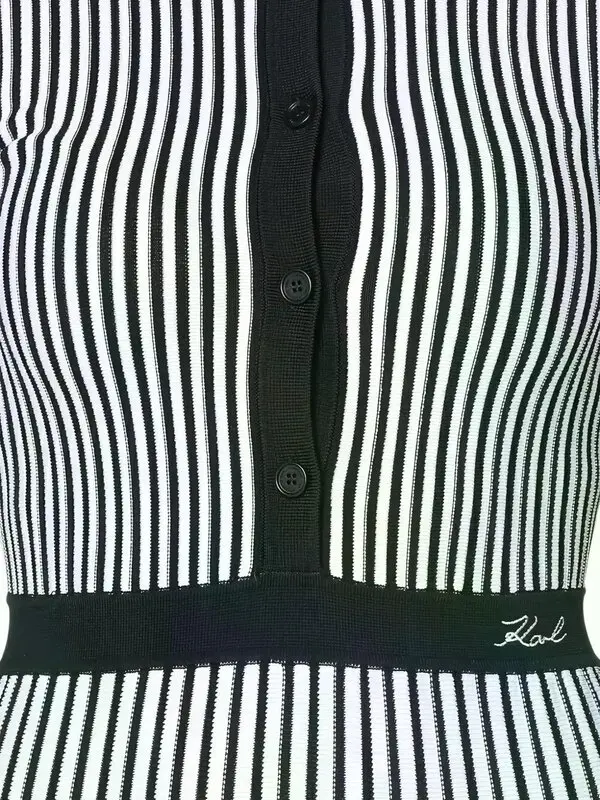 Karl Lagerfeld Pleated Vertical-stripe Midi Dress