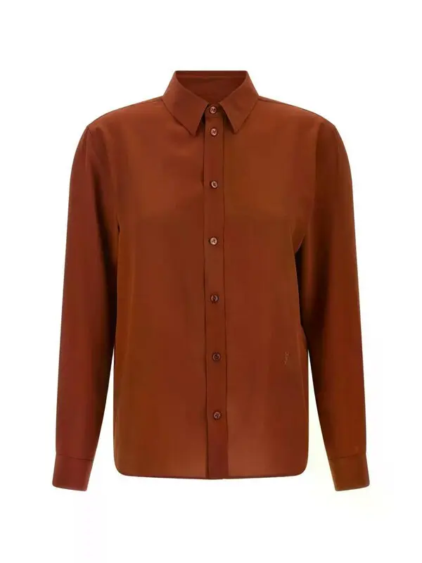 Saint Laurent Cassandre Silk Shirt - Orange