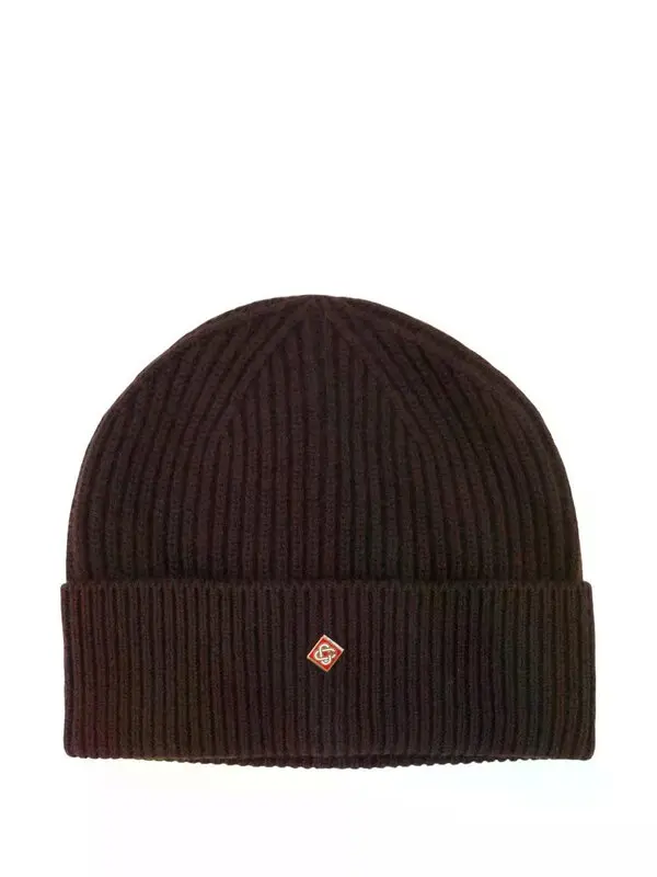 Casablanca Ribbed-knit Logo-plaque Beanie Hat