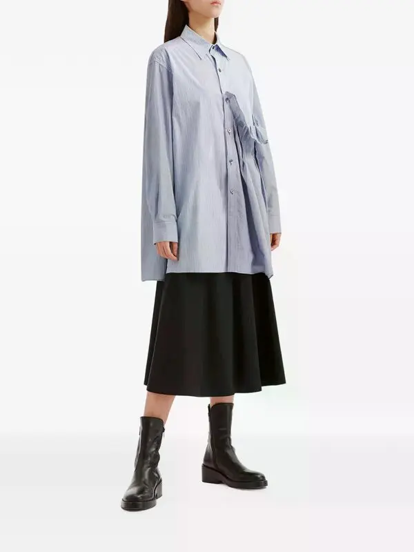 Y’s Striped Pleated Shirt