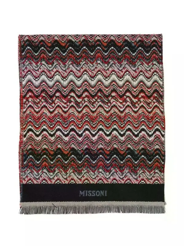 Missoni Zigzag Knit Wool Scarf
