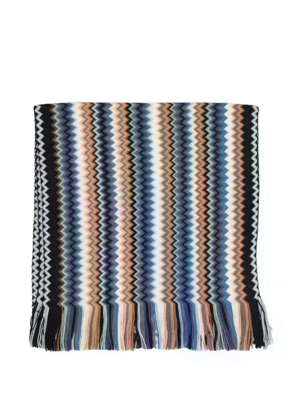 Missoni Zigzag Knit Fringed Scarf