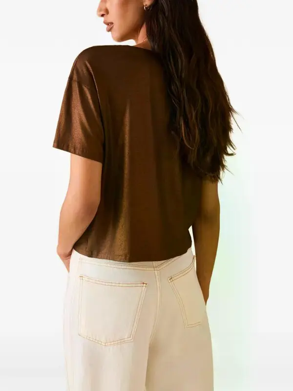 PENNYBLACK Metallic-effect Pocket T-shirt - Brown