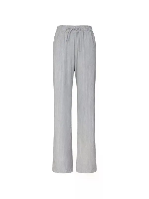 GAELLE PARIS Pinstriped Drawstring-waist Trousers - Grey
